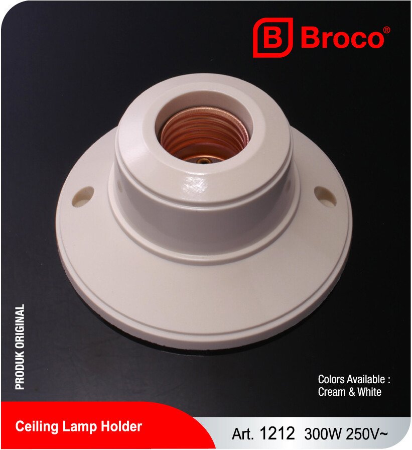 FITTING | ⚡LISTRIK LAMPU & ELEKTRONIK | FITTING PLAFON BULAT BROCO 1212 ...